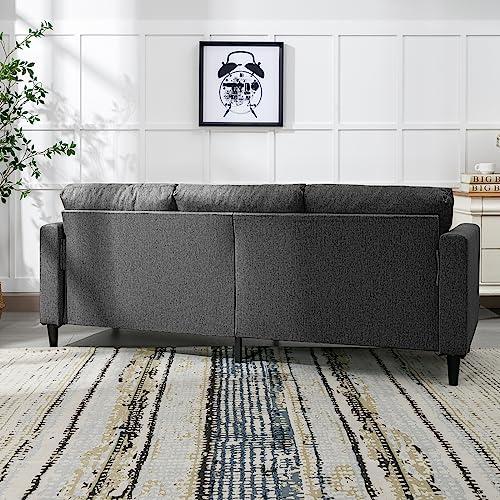 CECER Convertible Sectional Sofa Couch Set 3 Seat L Shaped Sofa Couch with Flexible Storage Ottoman Chaise Modern Modular Sleeper Couches for Living Room Apartment Office - Dark Grey