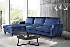 us pride furniture as0156-l l-shape sofa with wide chaise lounge, dark blue