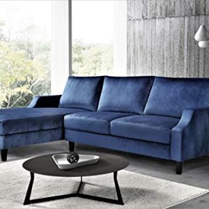 US Pride Furniture AS0156-L L-Shape Sofa with Wide Chaise Lounge, Dark Blue