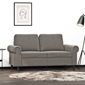 famirosa 2-seater sofa light gray 47.2" velvet (weight: 51.81 lbs)