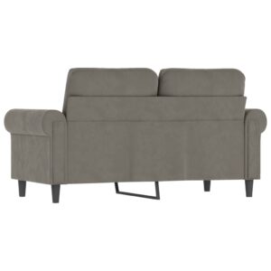 SKM 2-Seater Sofa Light Gray 47.2" Velvet (23.5 KG/51.7 LBS)