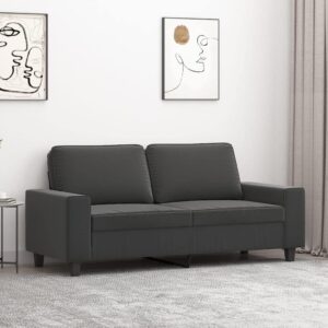 skm 2-seater sofa dark gray 55.1" microfiber fabric (23.9 kg/52.58 lbs)