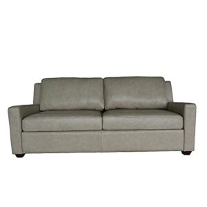 lea unlimited gray wyatt sofa in top grain leather, grey