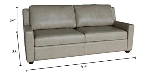 Lea Unlimited Gray Wyatt Sofa in Top Grain Leather, Grey