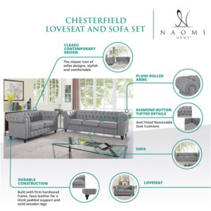 Chesterfield Sofa Set Sofa Loveseat Living Room Chair Juegos Modern Leather Couch Sofa Chair for Bedroom Chesterfield Tufted Leather Sofa Chair for Living Room Loive Seats Furniture Set - White