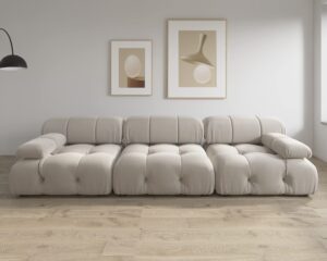 bokifol sectional sofa, 104'' modular sectional couch modern velvet sofa 3-seater couch for living room, apartment(beige