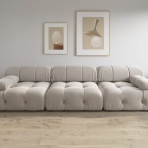 BOKIFOL Sectional Sofa, 104'' Modular Sectional Couch Modern Velvet Sofa 3-Seater Couch for Living Room, Apartment(Beige