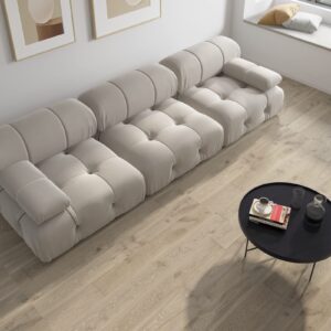 BOKIFOL Sectional Sofa, 104'' Modular Sectional Couch Modern Velvet Sofa 3-Seater Couch for Living Room, Apartment(Beige