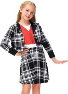 halloween little girls buffalo plaid clueless schoolgirl cher skirt set mixi dresses black 10 years