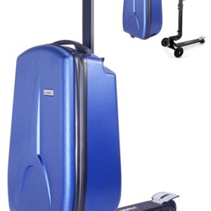 MRPLUM Scooter Luggage Detachable Ride On Suitcase Scooter for Kids Age 4-15,Carry-On Luggage Airline Approved,Multifunctional Travel Trolley Kids Scooter Suitcase Blue