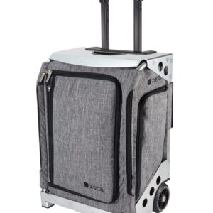 ZUCA Navigator Carry-On - Heather Gray Bag and Silver Frame with Built-In Seat