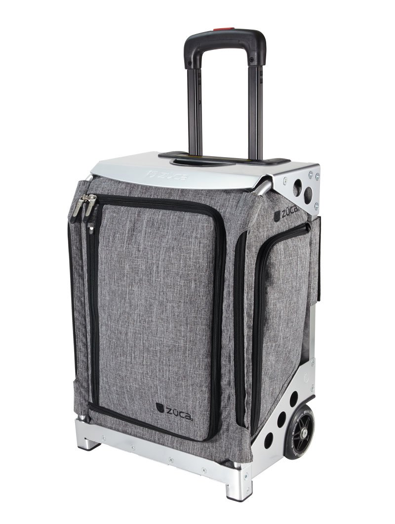 ZUCA Navigator Carry-On - Heather Gray Bag and Silver Frame with Built-In Seat