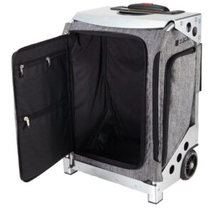 ZUCA Navigator Carry-On - Heather Gray Bag and Silver Frame with Built-In Seat