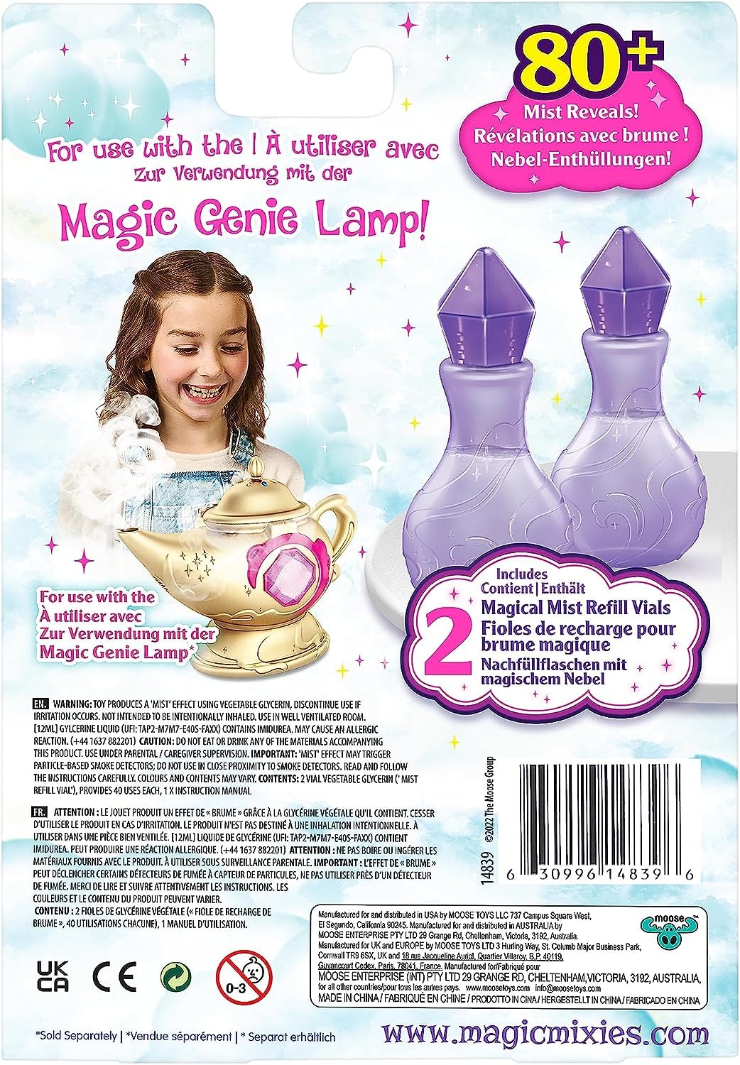 Magic Mixies Glow in The Dark Magic Genie Lamp - Starlight Magic Plus A Magical Mist Refill Pack for Magic Genie Lamp Bundle