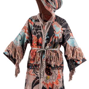 Chekanka San|Mixi Multicolor Poncho Coat for Men|Boho Chic Style|Miyuki beads|Long Coat|Inspired in the Mayan Jungle - S