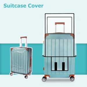 Troyesko Luggage Cover PVC Clear Suitcase Covers for Luggage Waterproof Suitcase Cover Fits 24" Wheeled Suitcase,hard sided luggage