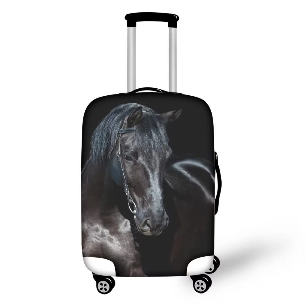 Allinterest Black Horse Print Baggage Cover Dust-proof Anti-Scratch Practical Washable Suitcase Protector Cover