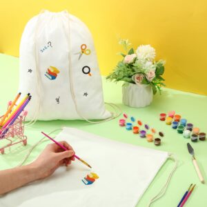 Saintrygo 60 Pcs Tie Dye Cotton Drawstring Bags Drawstring Tote Backpack Items to Tie Dye DIY Birthday Party Favor Bags