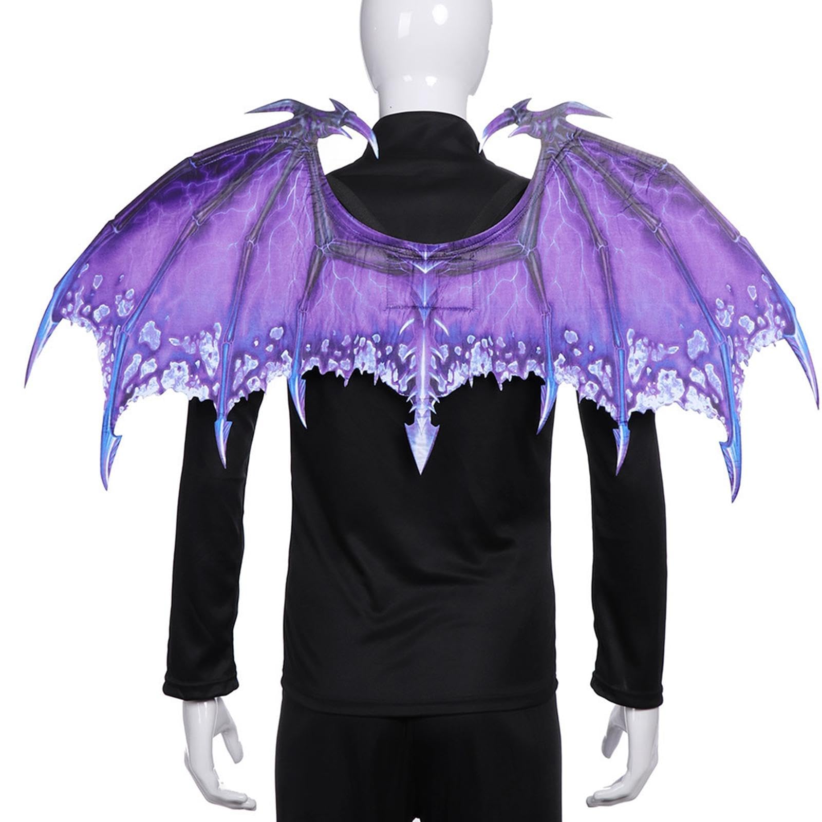 Fancyes Dragon Costume Dinosaur Wings Gift Toy Decoration Pretend Play Birthday Dragon Wing Photo Props Non Woven Fabric Carnival Nightclub Creative, Purple