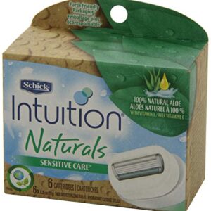 Schick Intuition Refill, Razors for Women Sensitive Skin | Intuition Razor Blades Refill with Organic Aloe, Razor Refills , 6 Count (Pack of 1)