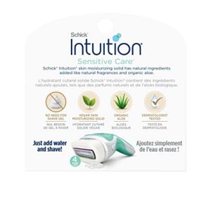 Schick Intuition Refill, Razors for Women Sensitive Skin | Intuition Razor Blades Refill with Organic Aloe, Razor Refills , 6 Count (Pack of 1)