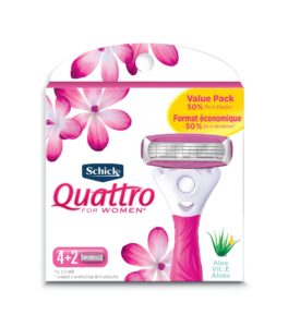 schick quattro womens ultra smooth razor blade refills for women value pack, 6 count (pack of 1)