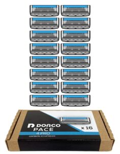 dorco pace 4 pro - four blade razor shaving system - 16 cartridges (no handle)