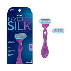 schick hydro silk razor for women with 2 moisturizing blade refills