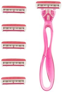 bic click 3 soleil women's disposable razors, 3 blades with a moisture strip for a smoother shave, 12 piece razor set