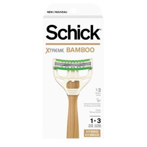 schick xtreme bamboo razor — eco friendly razor, bamboo disposable razors men, bamboo razor handle