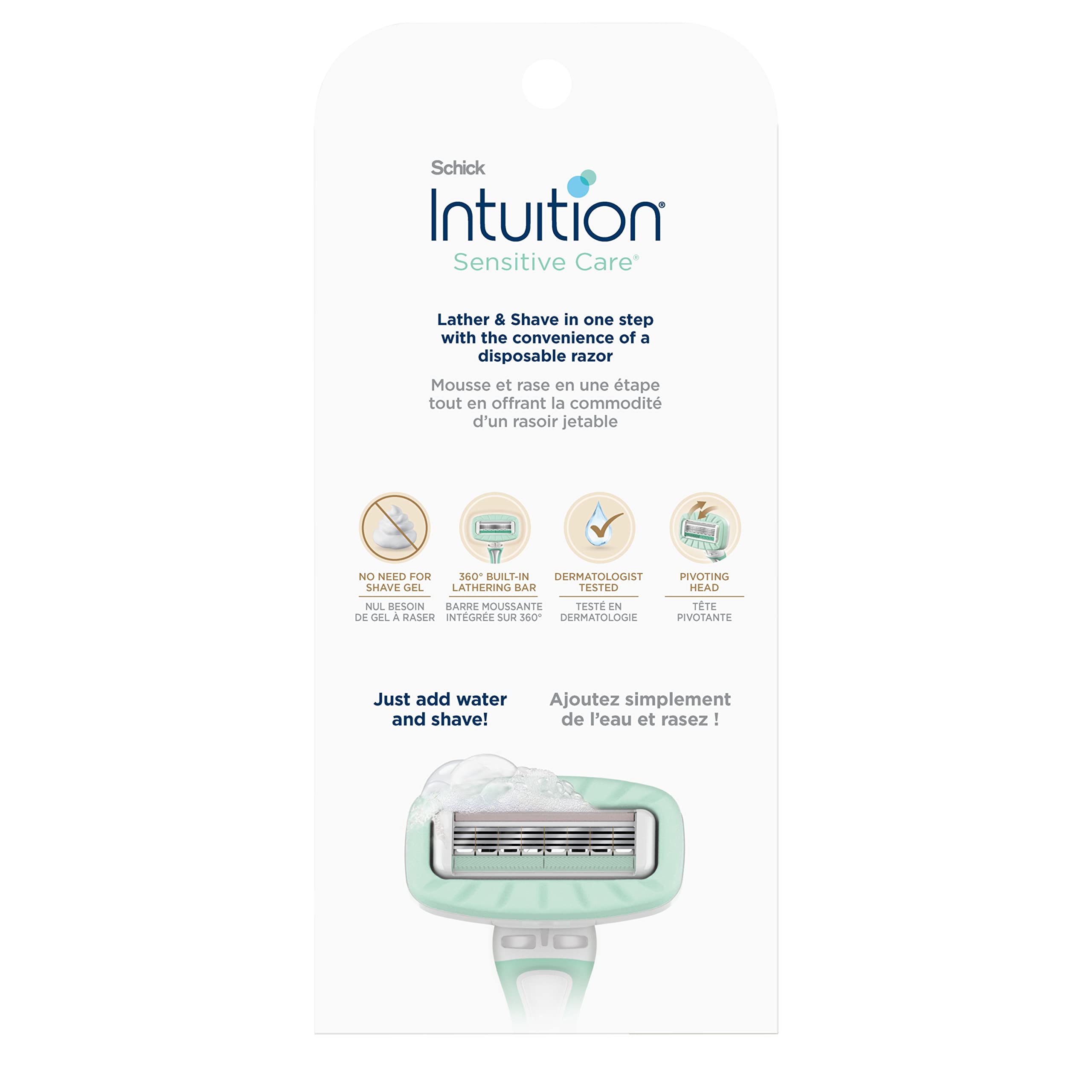 Schick Intuition Disposable Razors with Sensitive Skin, 3 Count | Razors Sensitive Skin, Women’s Disposable Razors with a Touch of Aloe, Travel Razor