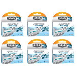 schick quattro titanium razor blade refills for men - 24 cartridges