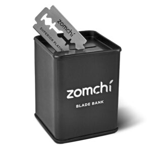 zomchi razor blade bank for safety razor blade storagement, used double edge safety razor blade disposal case (black)