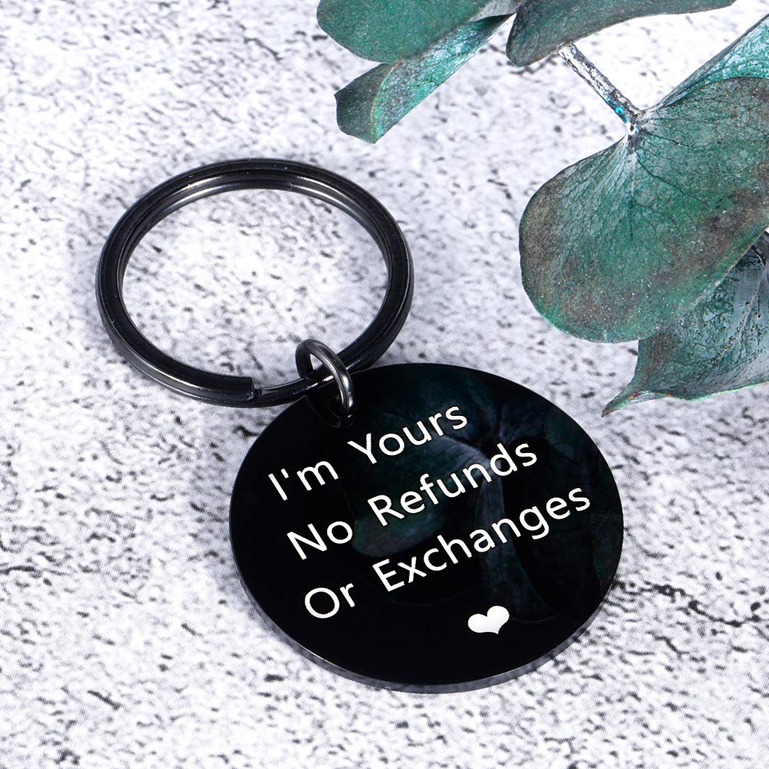 I’m Yours No Refunds Keychain Anniversary Birthday Gift keychain for Boyfriend Husband Men Valentine Day Couple Gift for Fathers Day from Girlfriend Wife Her Colleague Son Christmas Wedding Jewelry