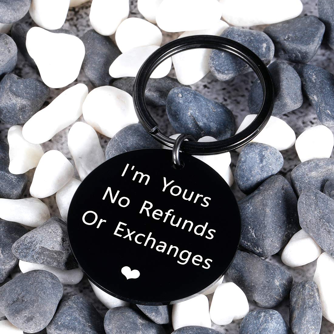 I’m Yours No Refunds Keychain Anniversary Birthday Gift keychain for Boyfriend Husband Men Valentine Day Couple Gift for Fathers Day from Girlfriend Wife Her Colleague Son Christmas Wedding Jewelry