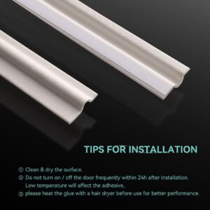 MOPMS Draft Stopper Sweep, Door Weatherproofing Stripping, Window Seal Strip Self-adhisive Soundproof Cuttable Weather Length 6.56 Ft, White