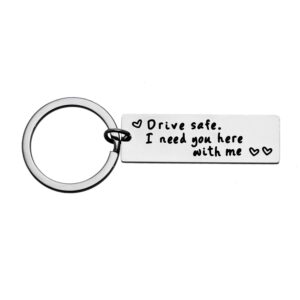 yeeqin boyfriend gifts drive safe keychain i need you here with me trucker husband gift dad gift valentines day