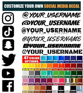 vulgrco custom social media decal stickers customized name username logo brand vinyl