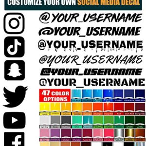 VulgrCo Custom Social Media Decal Stickers Customized Name Username Logo Brand Vinyl