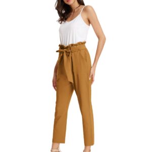 GRACE KARIN Womens Pants 2024 Work Business High Waisted Casual Dress Flowy Trousers Ginger