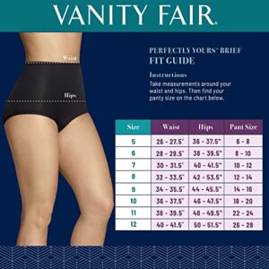 Vanity Fair Women's Perfectly Yours Traditional Nylon Brief Panties, 3 Pack-Maroon/Chocolate/Quartz, 11