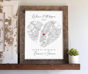 green homes's where we met map, personalized couples gift, custom map, boyfriend gift, first date memory map, black and white map, where it began map, gift for him, gift for her