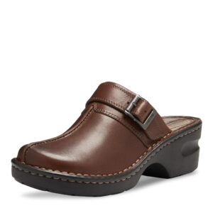 eastland womens mae clogs and mules shoes, brown, 9.5 us