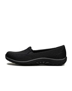 skechers women's reggae fest-willows loafer flat, black, 6 wide