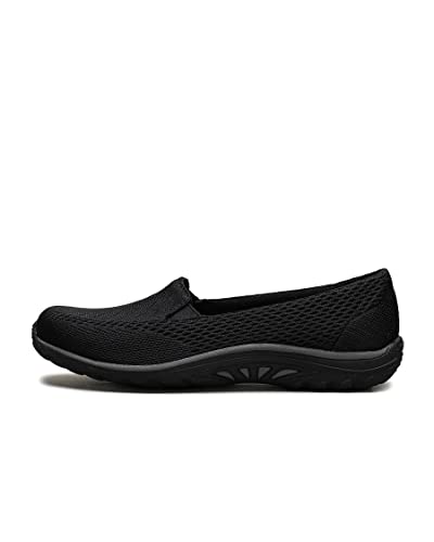 Skechers Women's Reggae Fest-Willows Loafer Flat, Black, 6 Wide