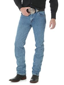 wrangler men's premium performance cowboy cut slim fit jean, stonewashed, 32w x 36l