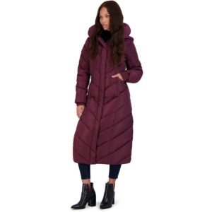 steve madden women's puffer coat, merlot