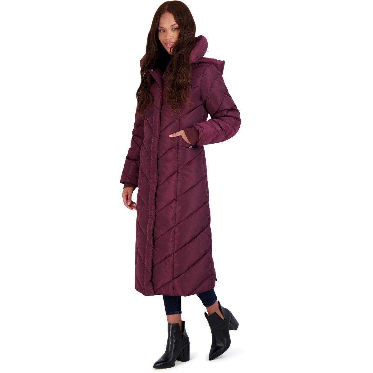 Steve Madden Women's Puffer Coat, Merlot