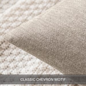 MIULEE Pack of 2 Beige Decorative Pillow Covers 18x18 Inch Soft Chenille Couch Throw Pillows Farmhouse Cushion Covers for Home Decor Sofa Bedroom Living Room