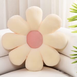 zakun flower- shaped throw pillow, daisy pillow flower cushion, aesthetic daisy flower pillow cute flower seating cushion, flower room décor pillows for sofa couch bed